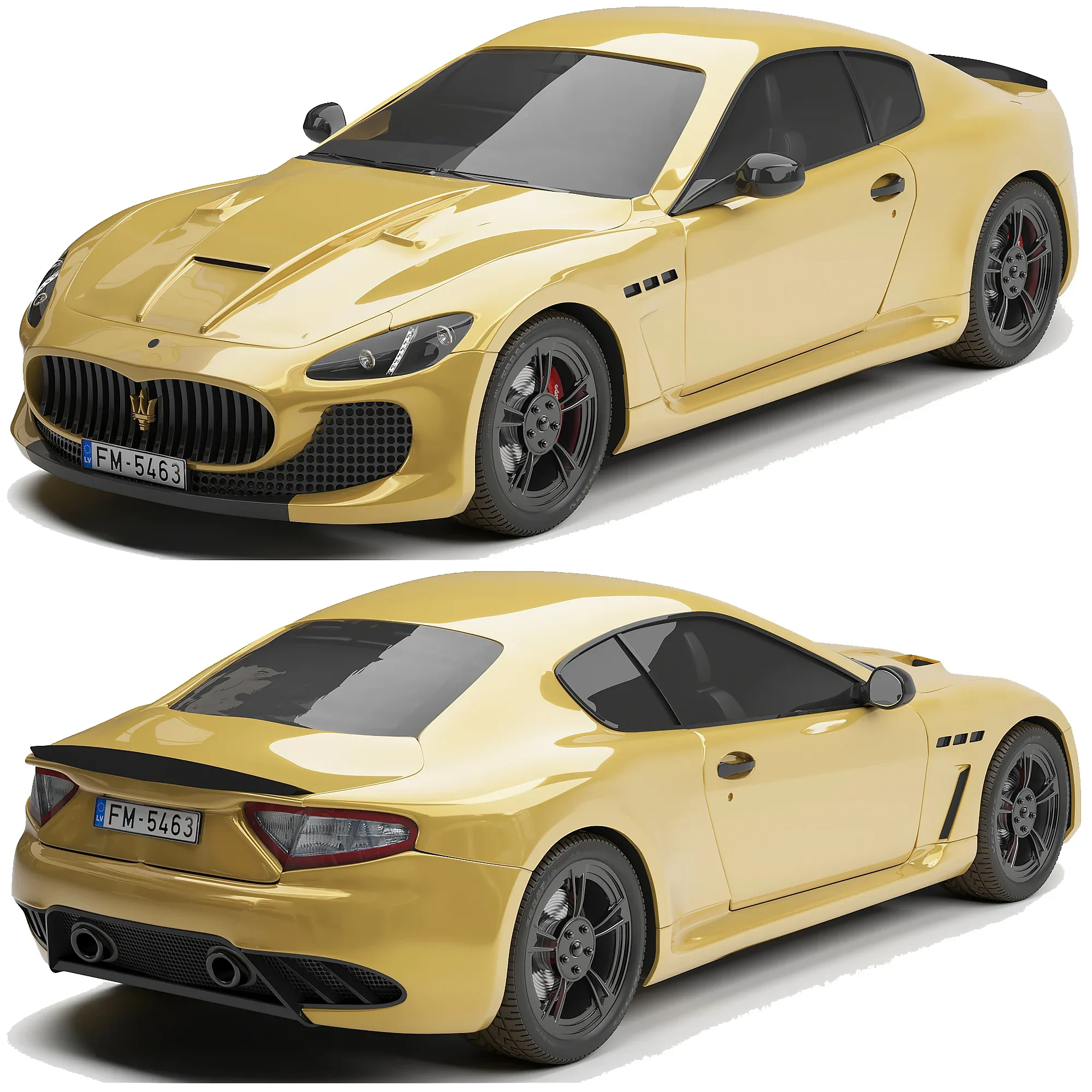 Maserati Granturismo Gold Chrome - FlippedNormals