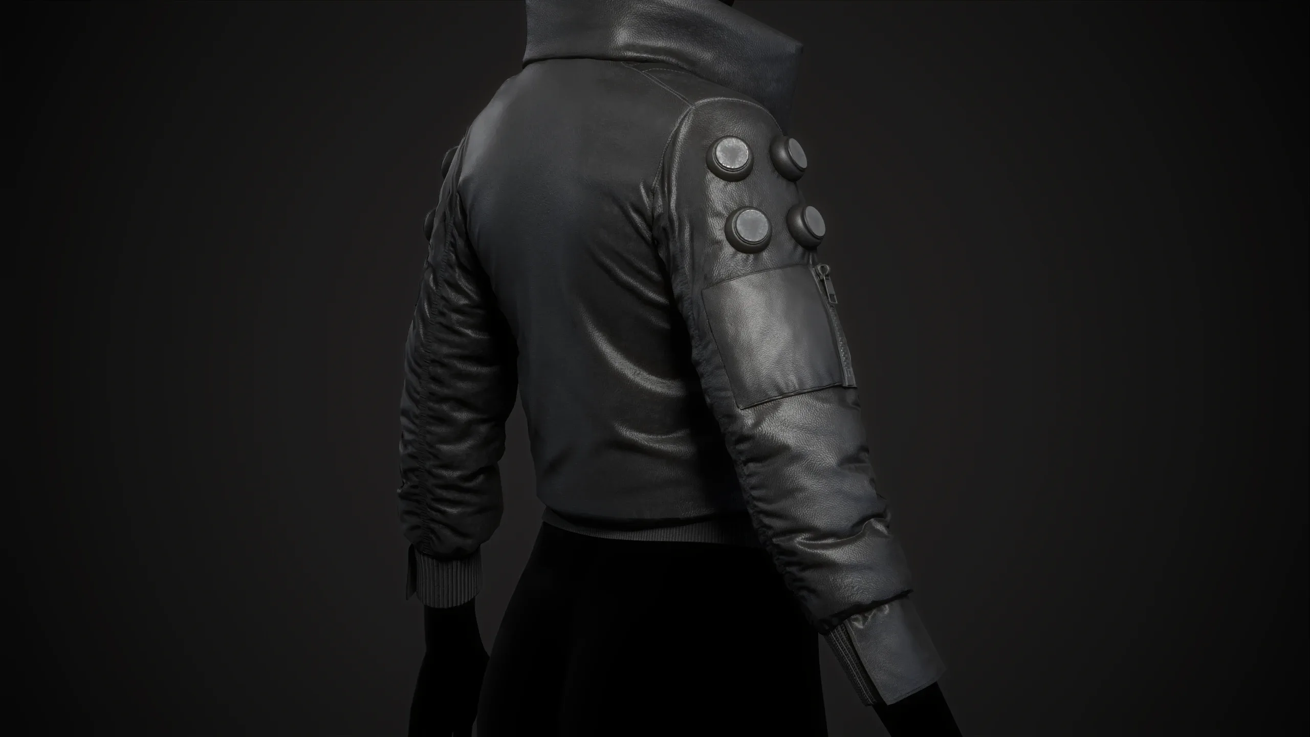 Cyberpunk Black Jacket - FlippedNormals