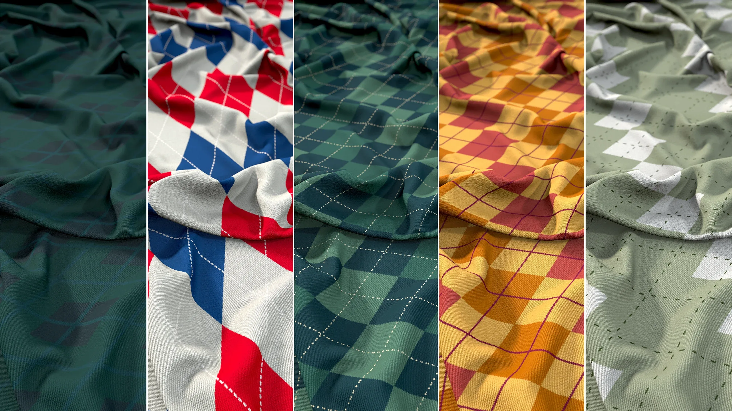 15 Argyle Fabric Materials + 186 - FlippedNormals