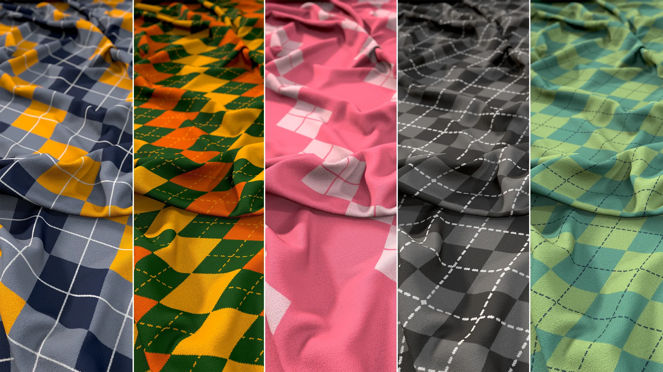 15 Argyle Fabric Materials + 186 - FlippedNormals