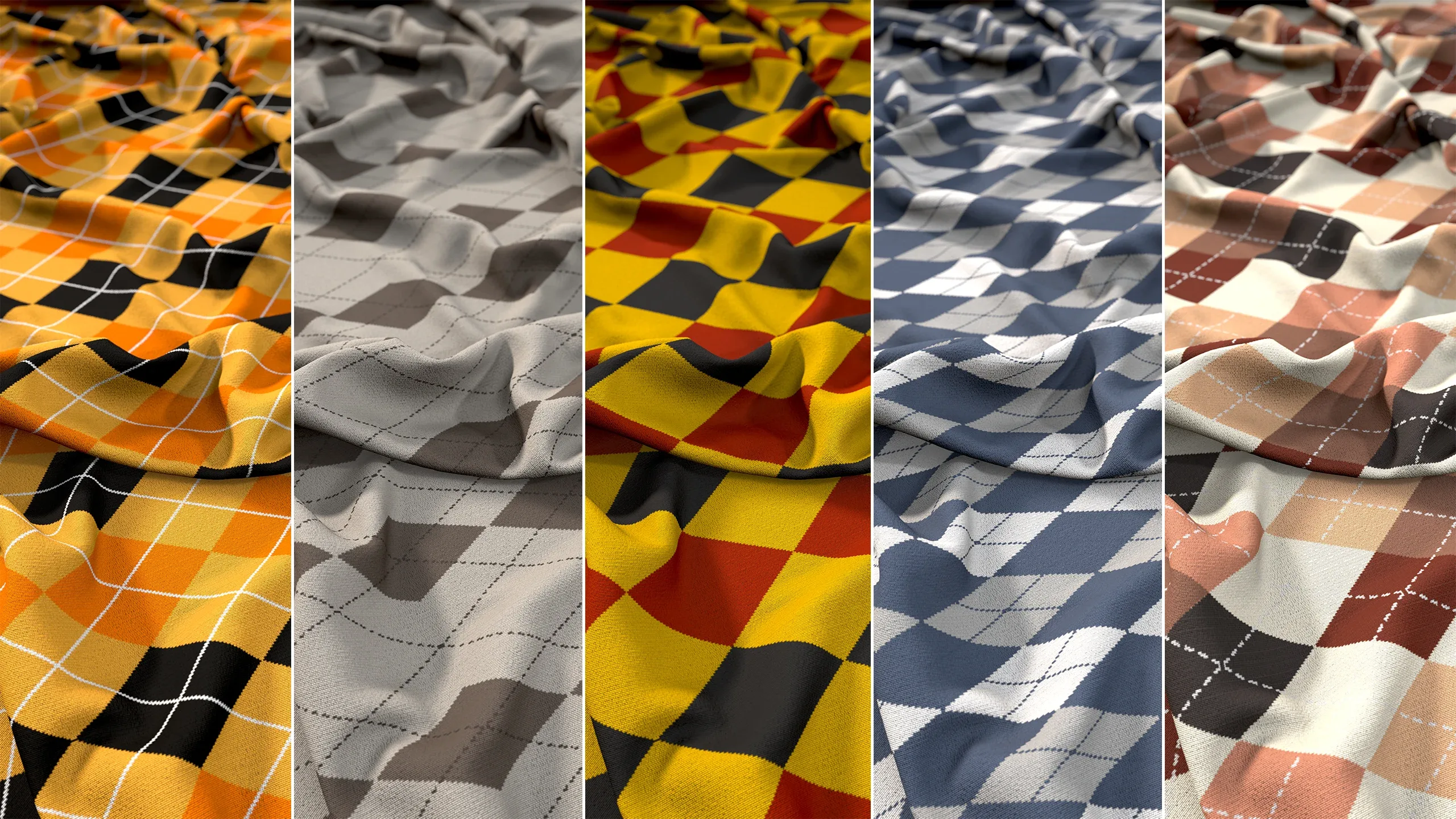 15 Argyle Fabric Materials + 186 - FlippedNormals