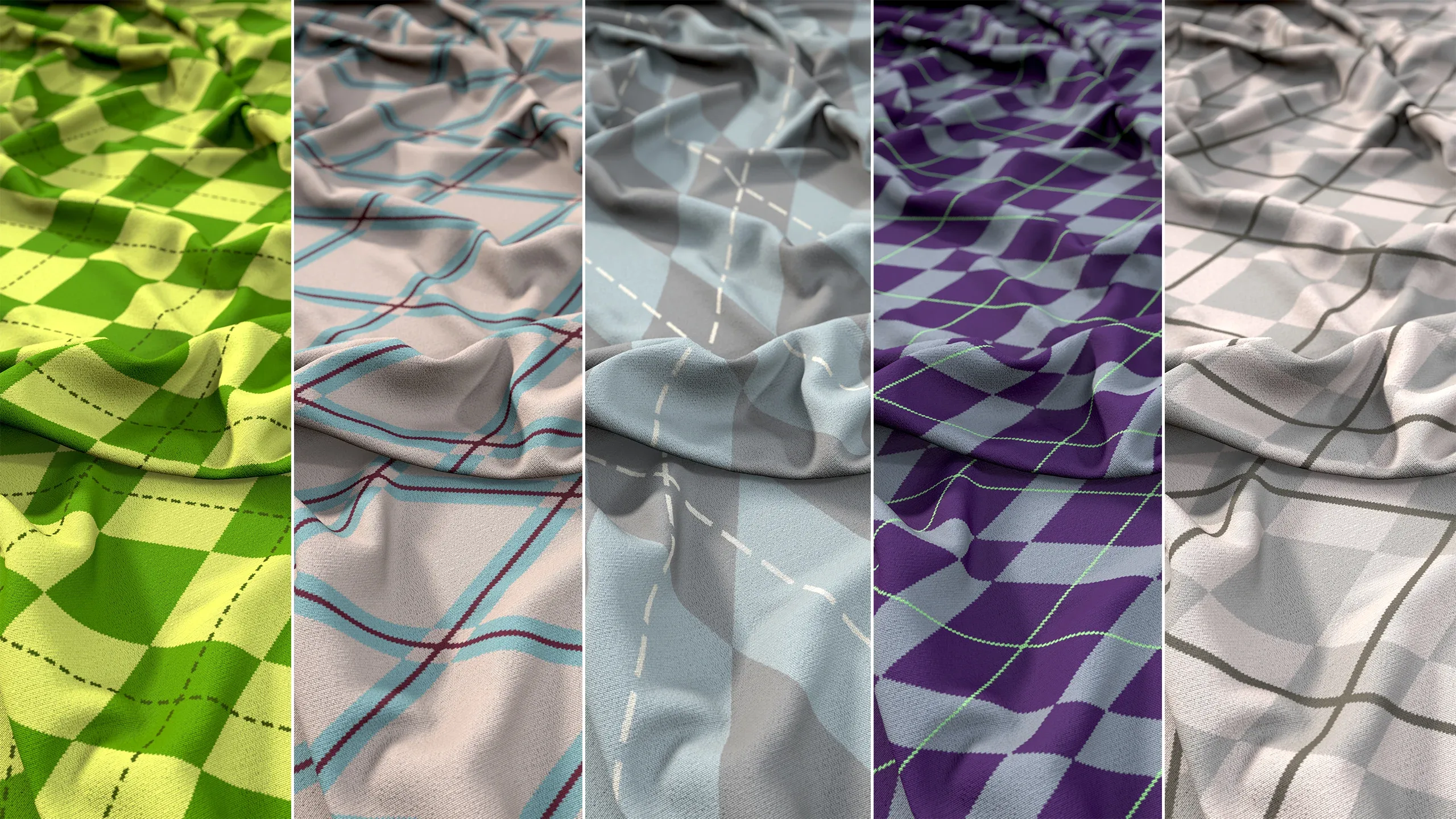 15 Argyle Fabric Materials + 186 - FlippedNormals