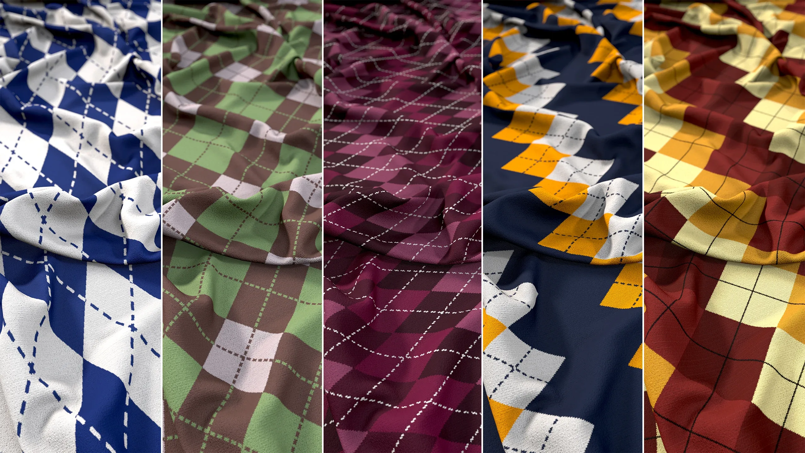 15 Argyle Fabric Materials + 186 - FlippedNormals