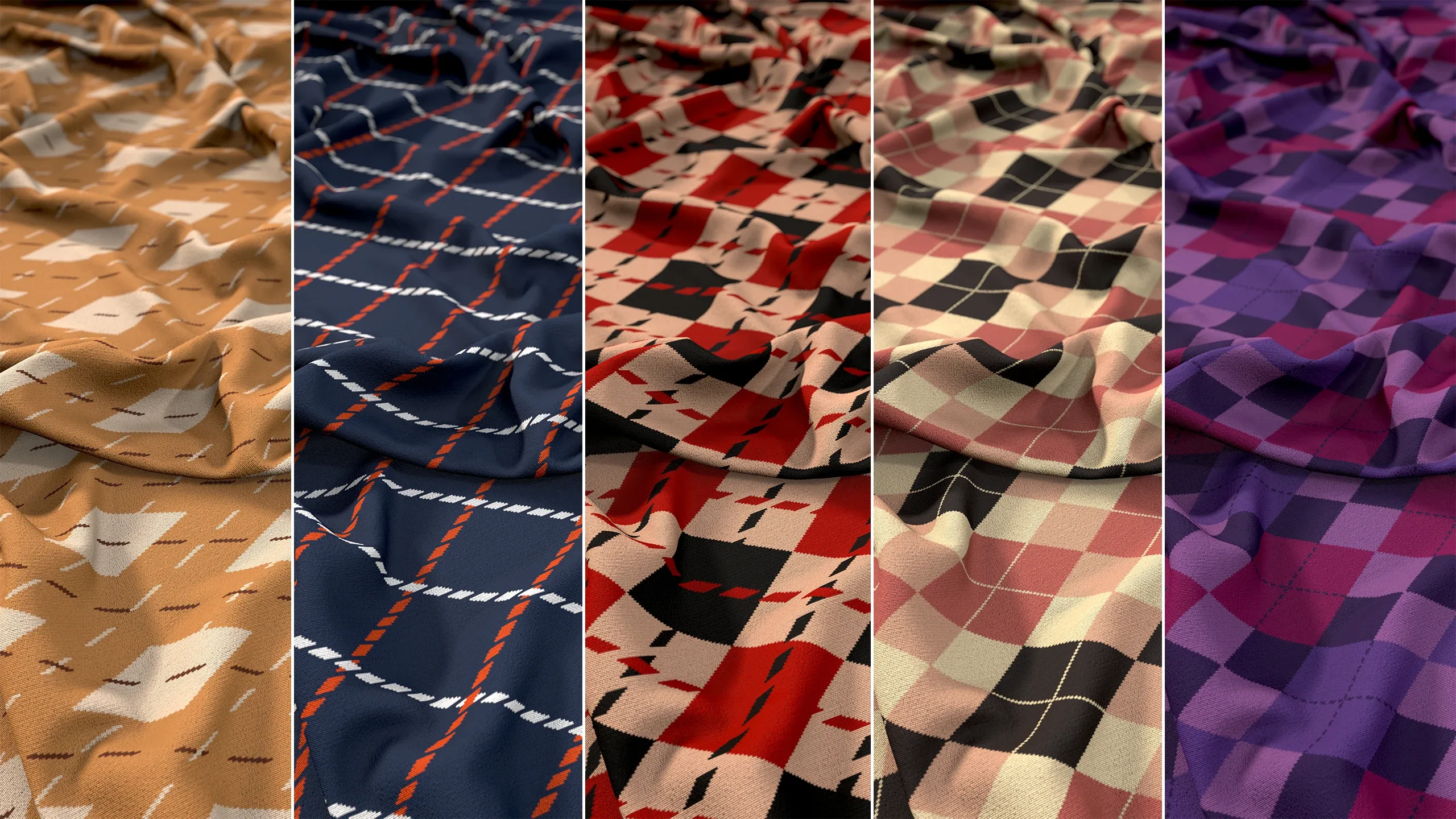 15 Argyle Fabric Materials + 186 - FlippedNormals