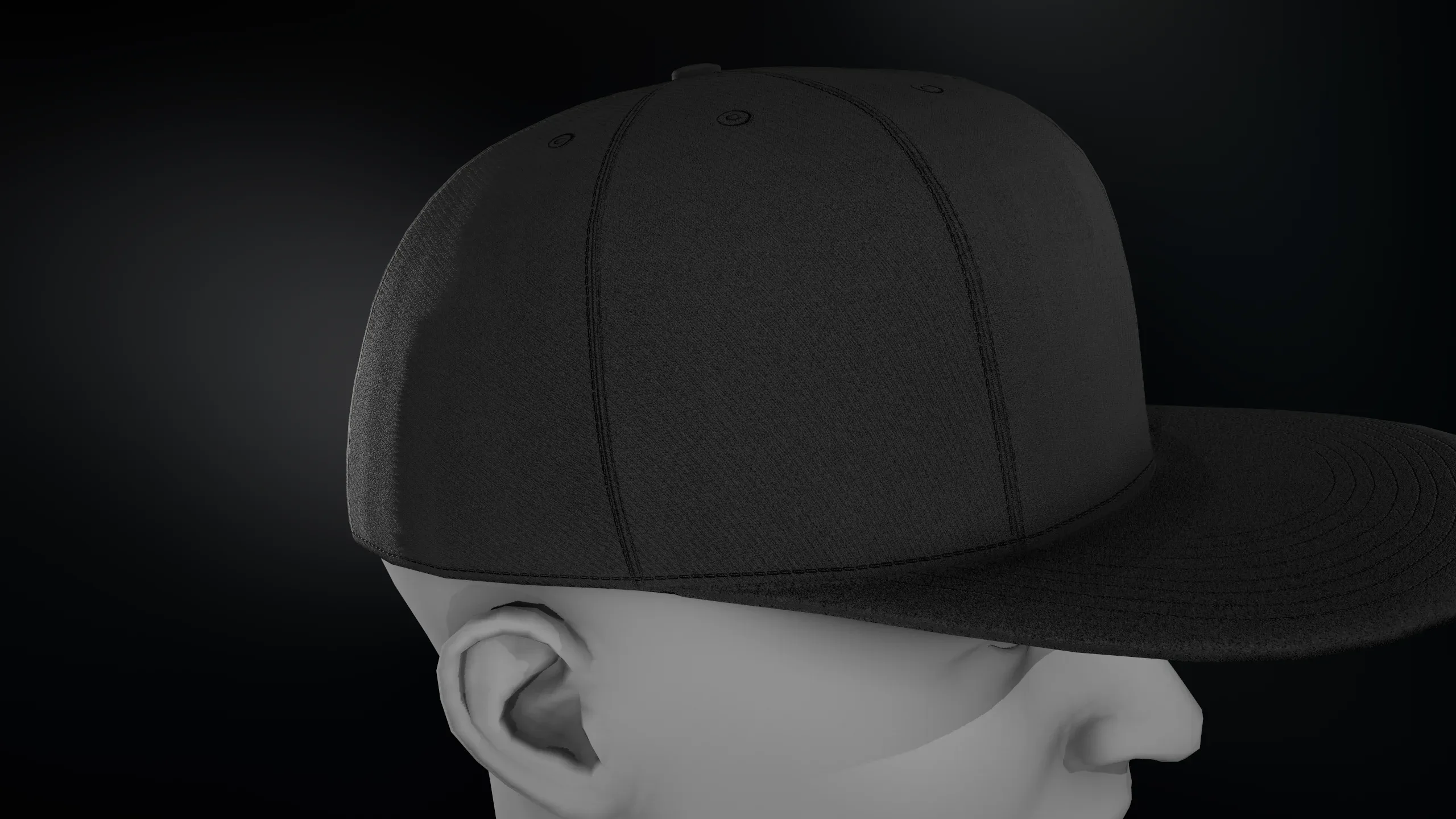 Black Snapback Cap - FlippedNormals