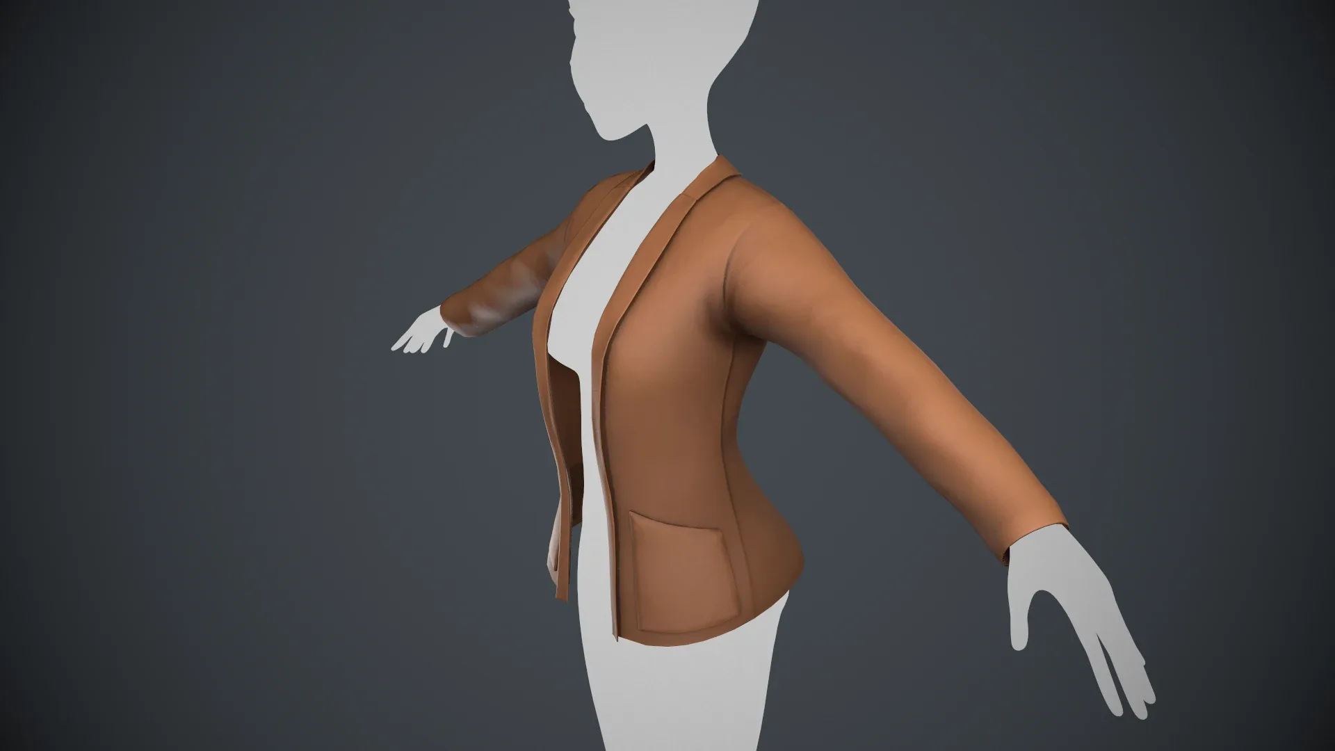 Female Brown Jacket Style 2 - FlippedNormals