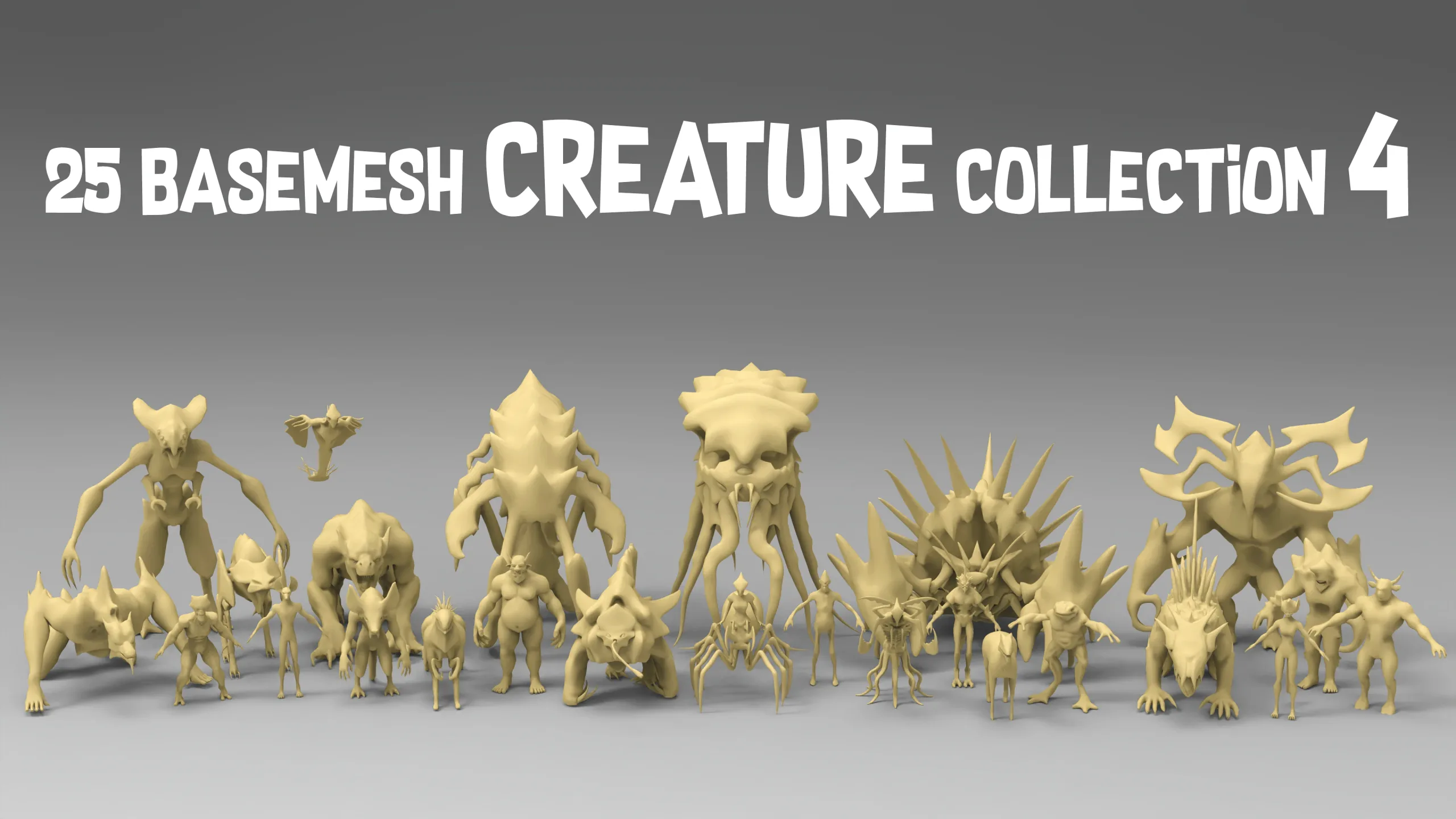 25 basemesh creature collection - FlippedNormals