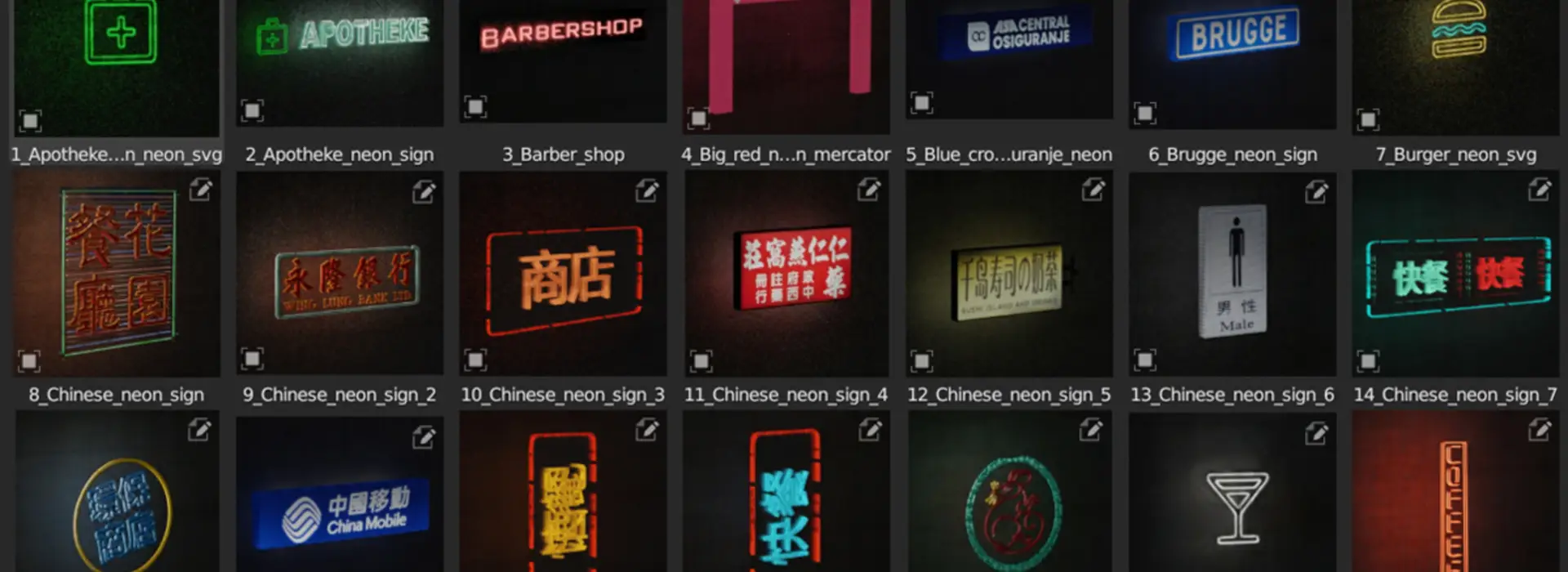 Neon Signs Asset Pack Ready For - FlippedNormals
