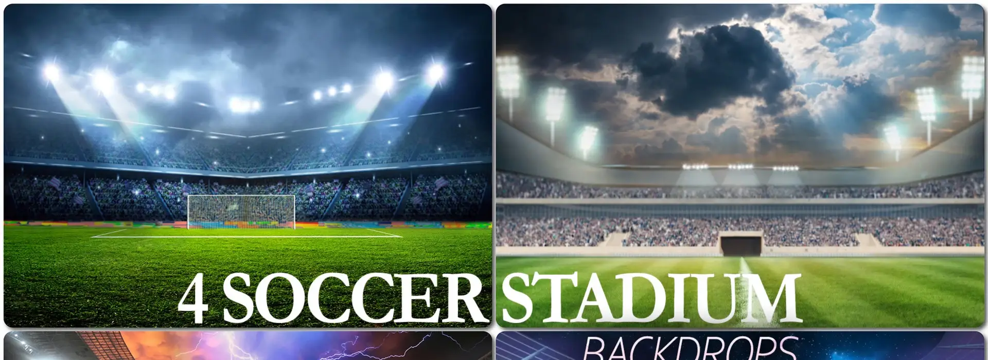 4 Football Stadium Backdrop, Soccer - FlippedNormals