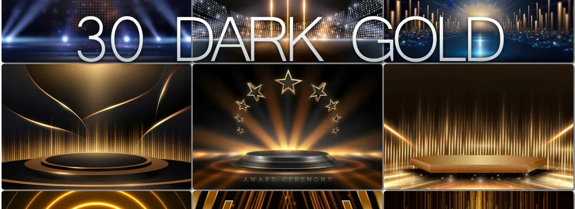 30 Dark Golden Shiny Stages Backdrops - FlippedNormals