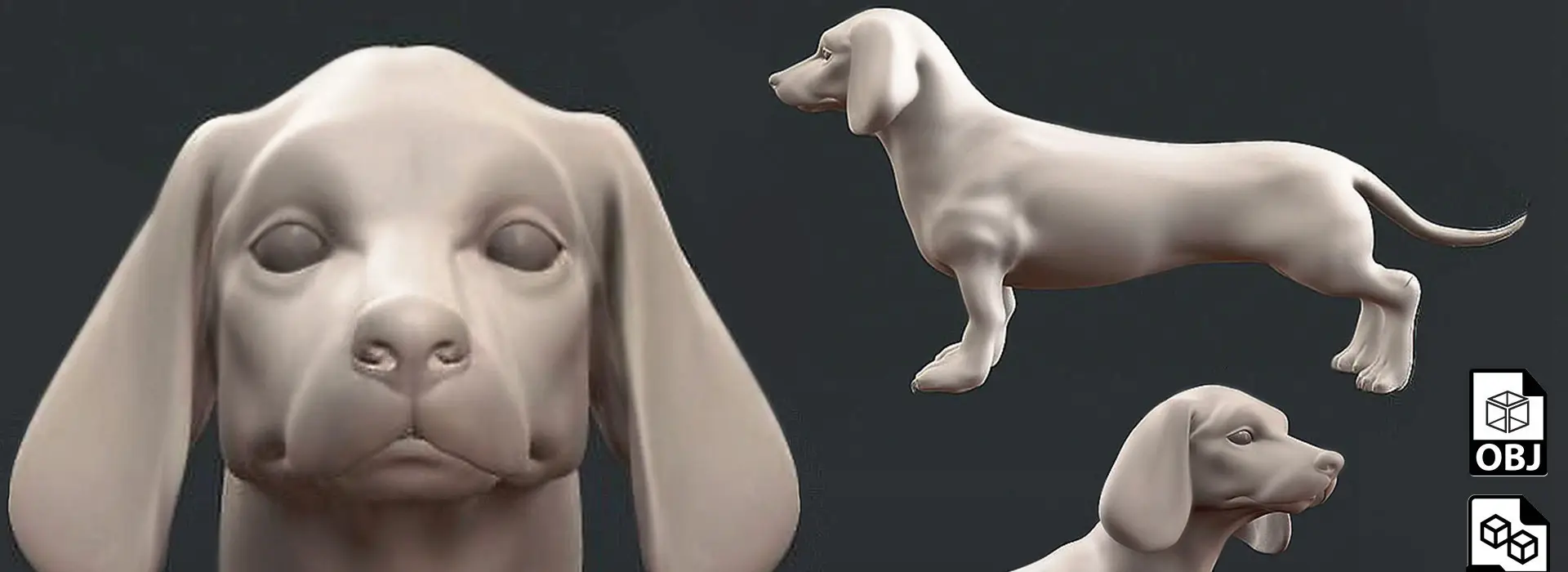 Dachshund Dog - Topology + UV Map - FlippedNormals