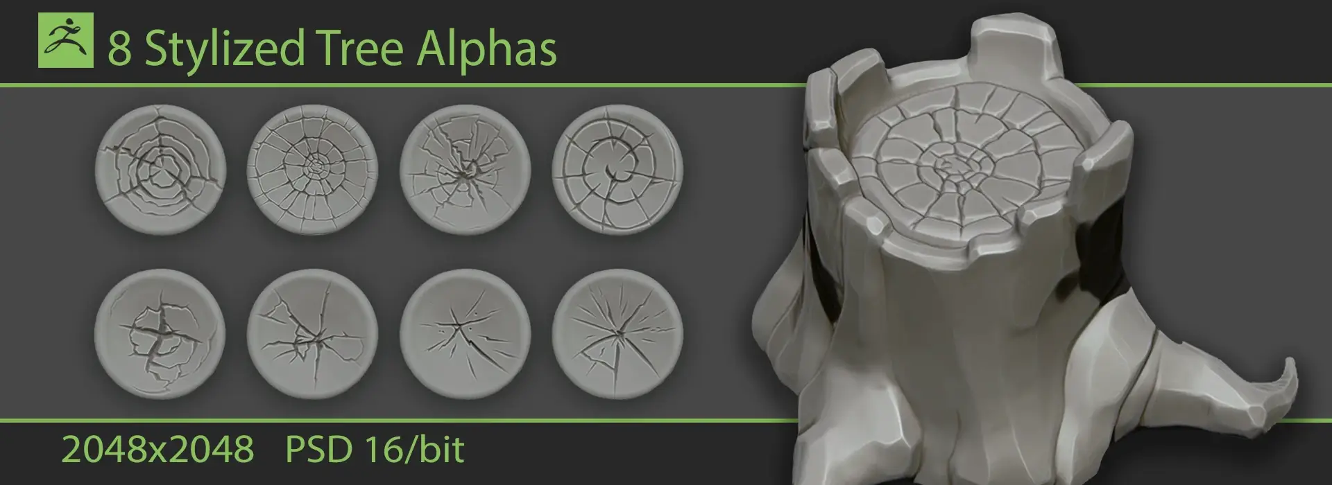 Stylized Tree Alphas V.1 - FlippedNormals