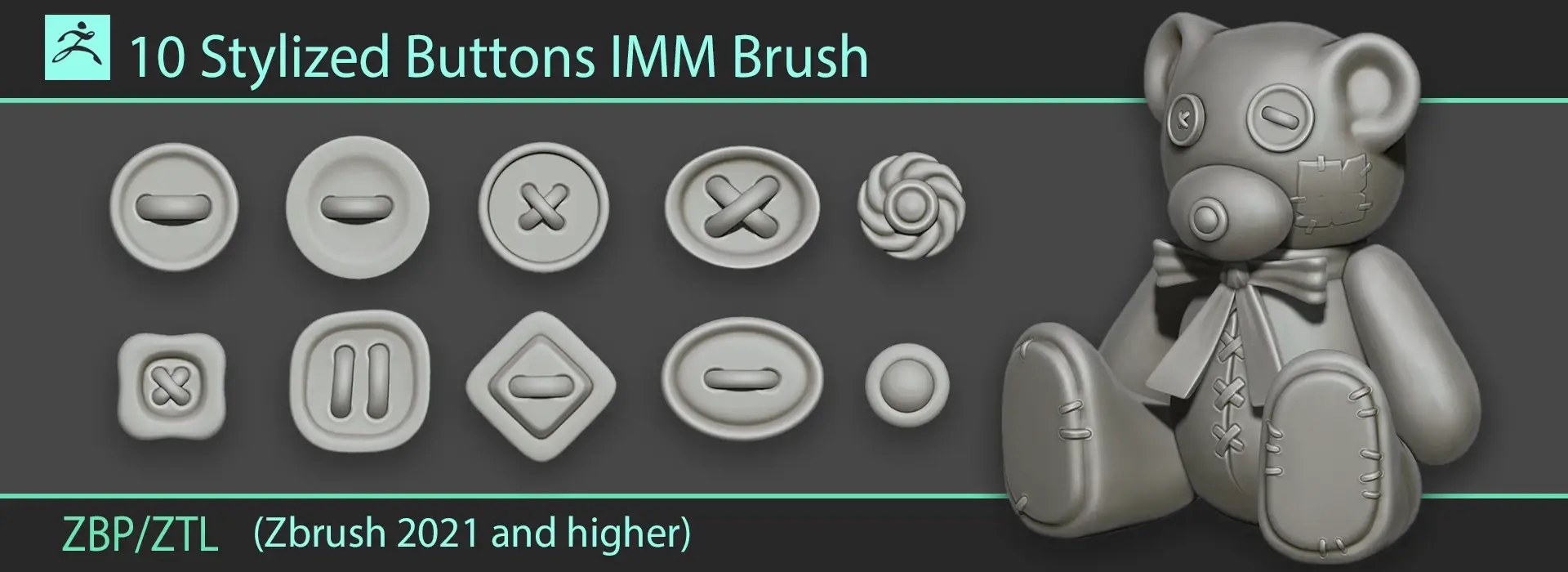 Stylized Buttons IMM Brush - FlippedNormals