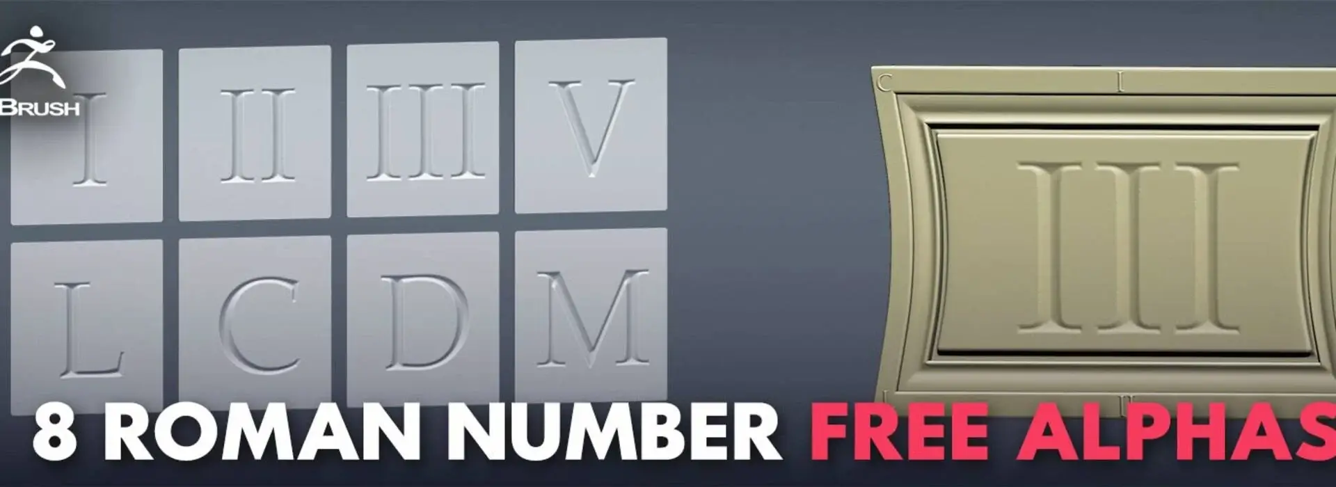 8 [FREE] Roman Number Alpha 4K - FlippedNormals
