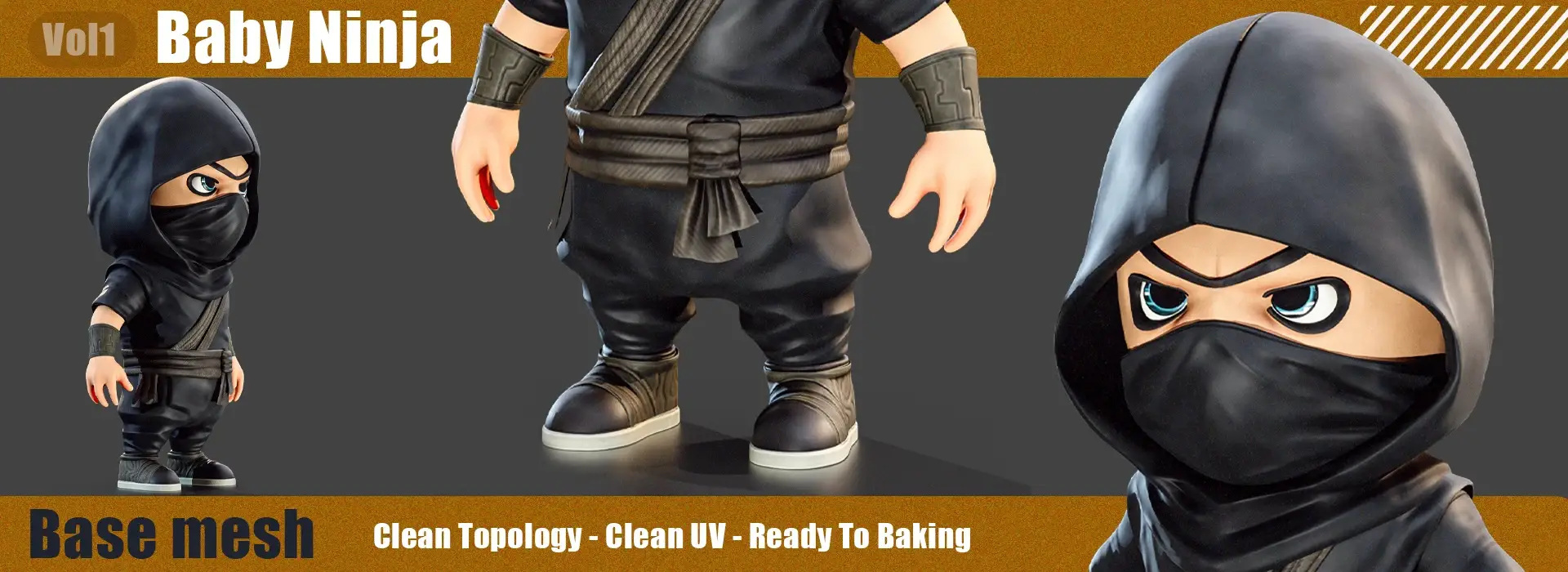 Baby Ninja Base Mesh - FlippedNormals