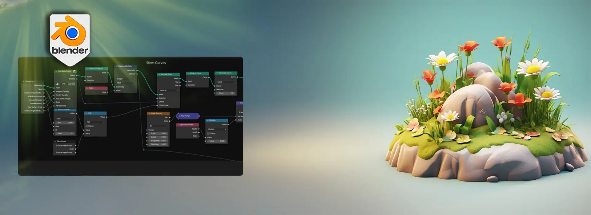 Blender 4 Grass & Flowers Procedural - FlippedNormals