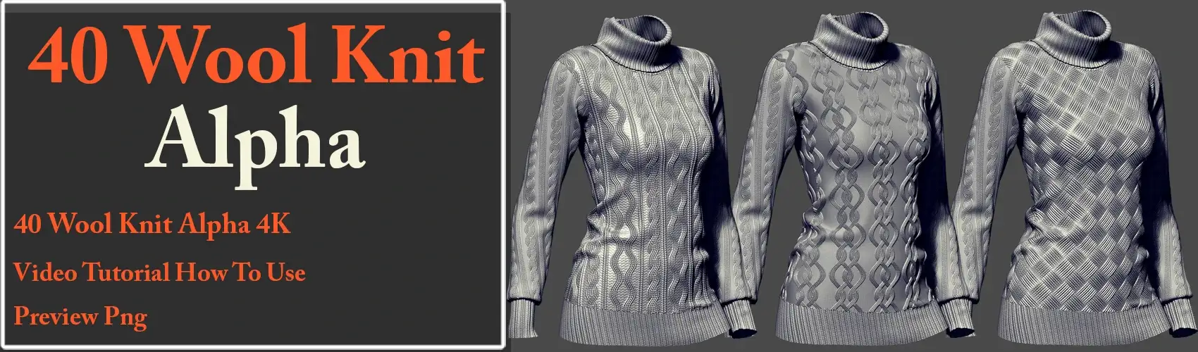 40 Wool Knit Alpha Maps + Video - FlippedNormals
