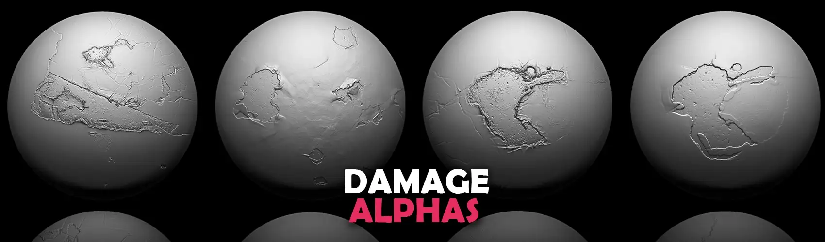 20 Damage Alphas (ZBrush, Substance - FlippedNormals