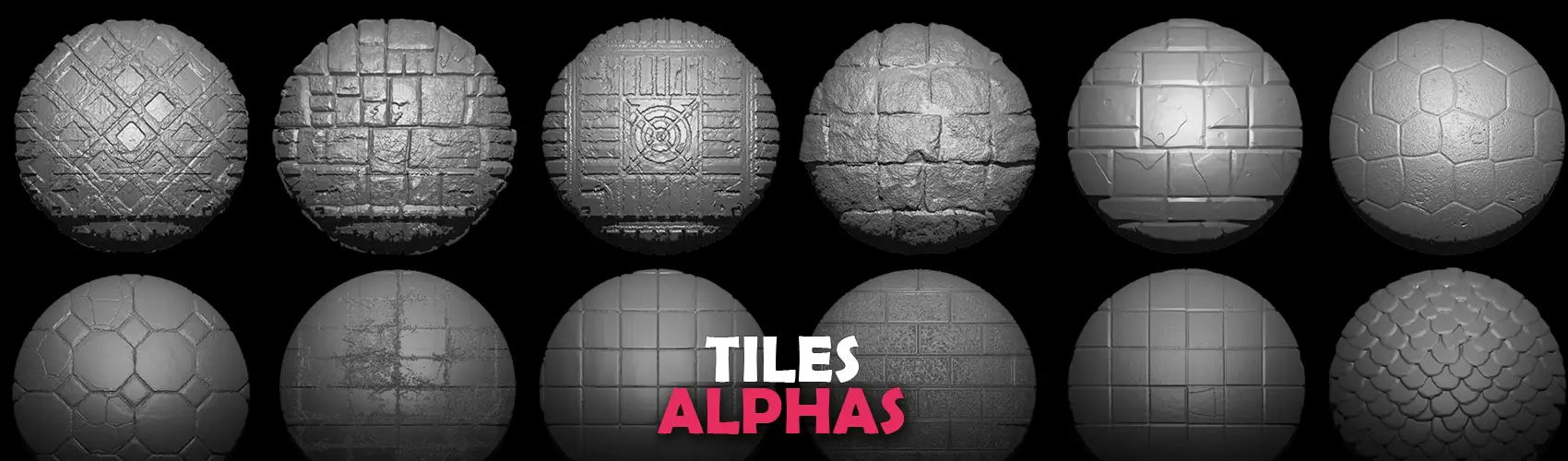 20 Bricks & Tiles Alphas Vol.1 - FlippedNormals