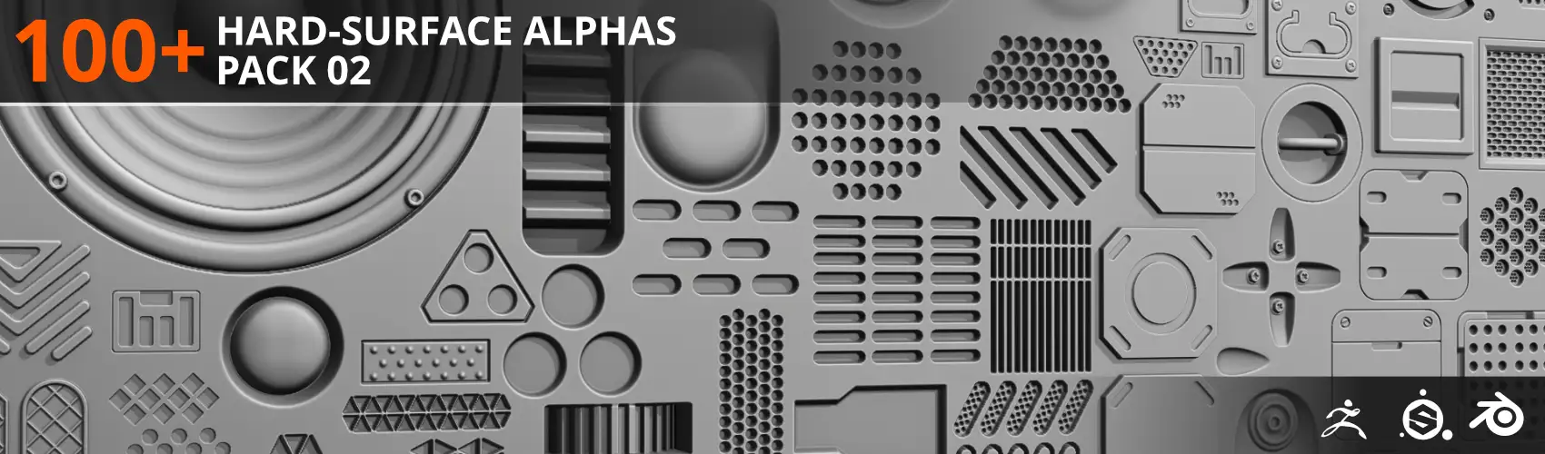 100+ Hard-Surface Alphas - Pack - FlippedNormals