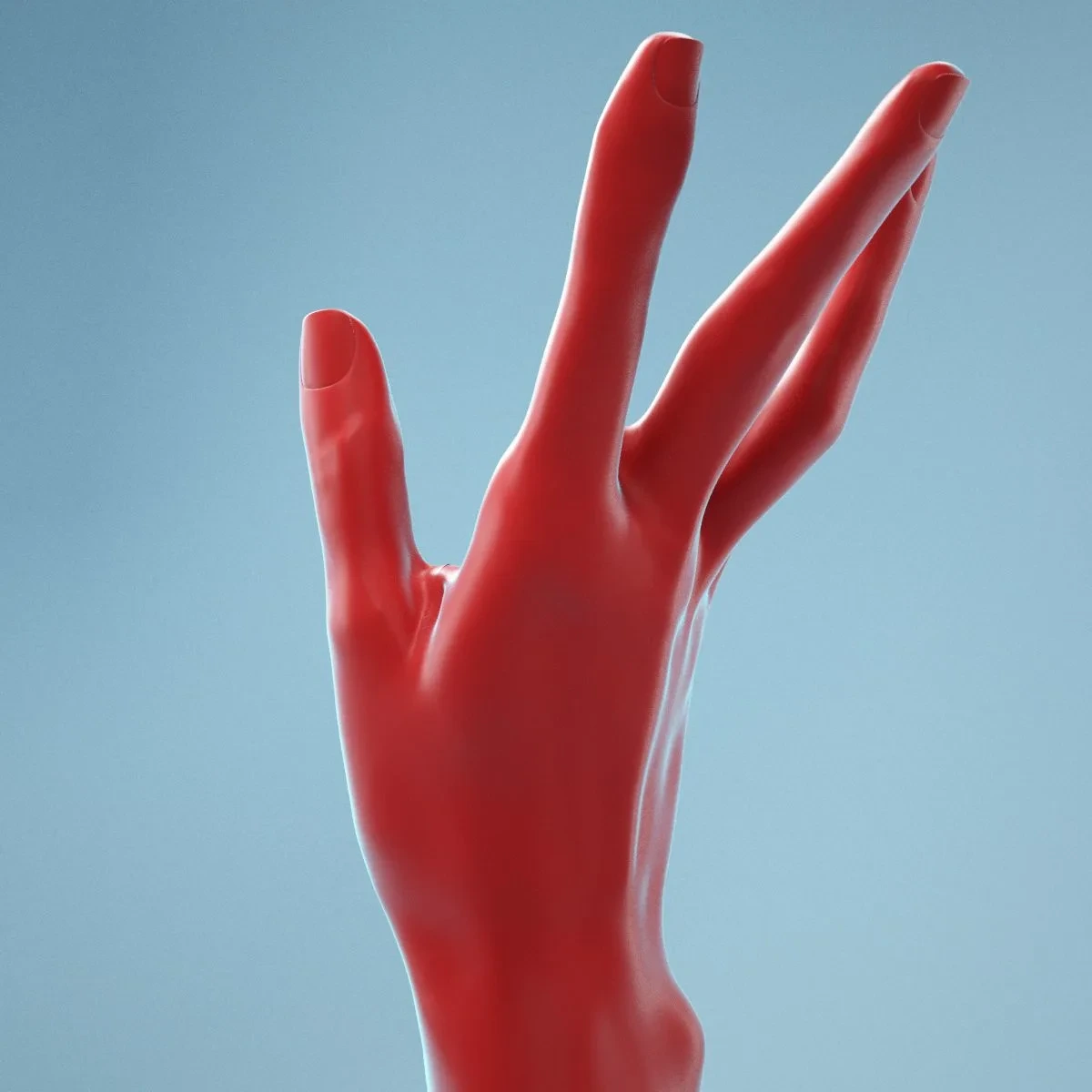 Stretched Backwards Realistic Hand - FlippedNormals