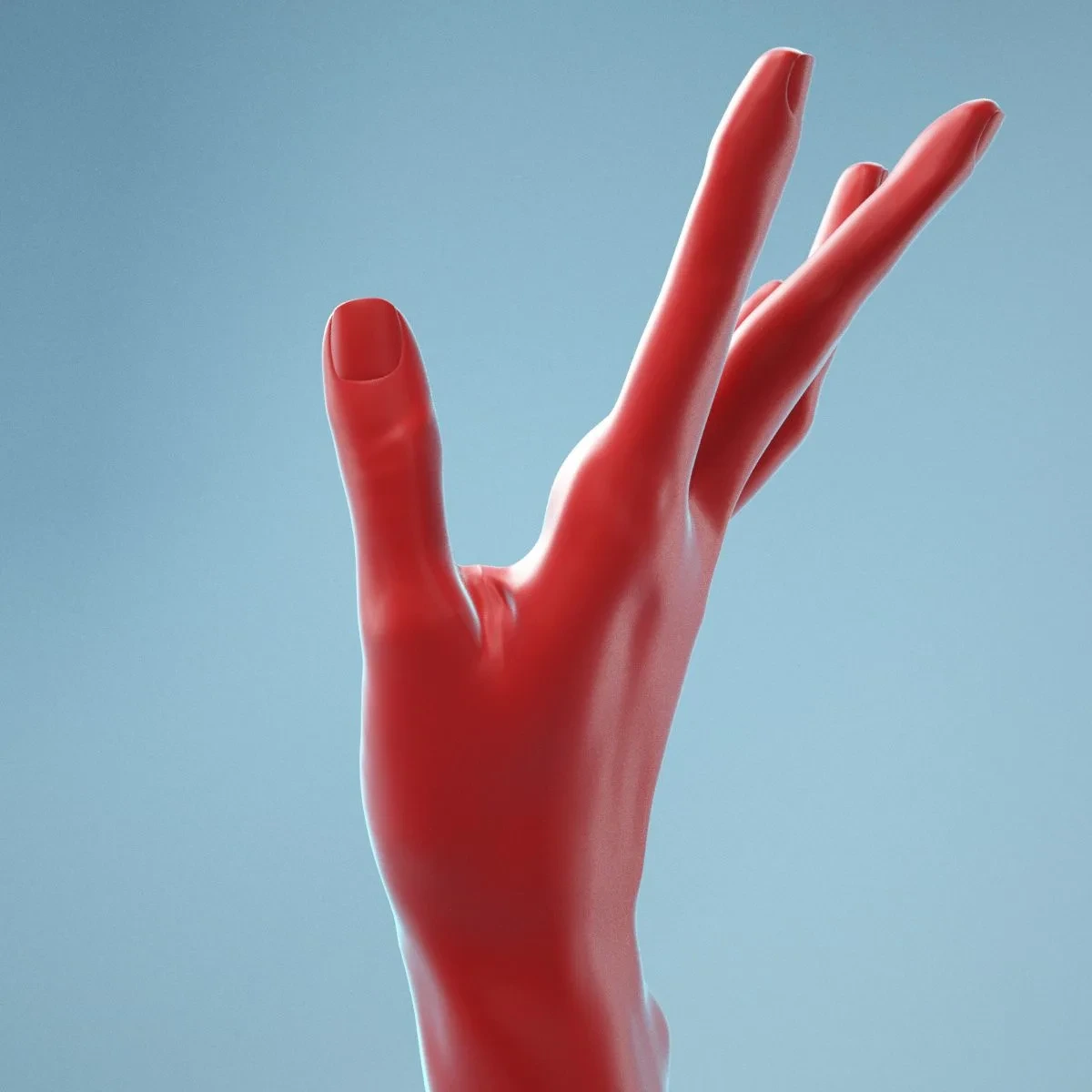Stretched Backwards Realistic Hand - FlippedNormals