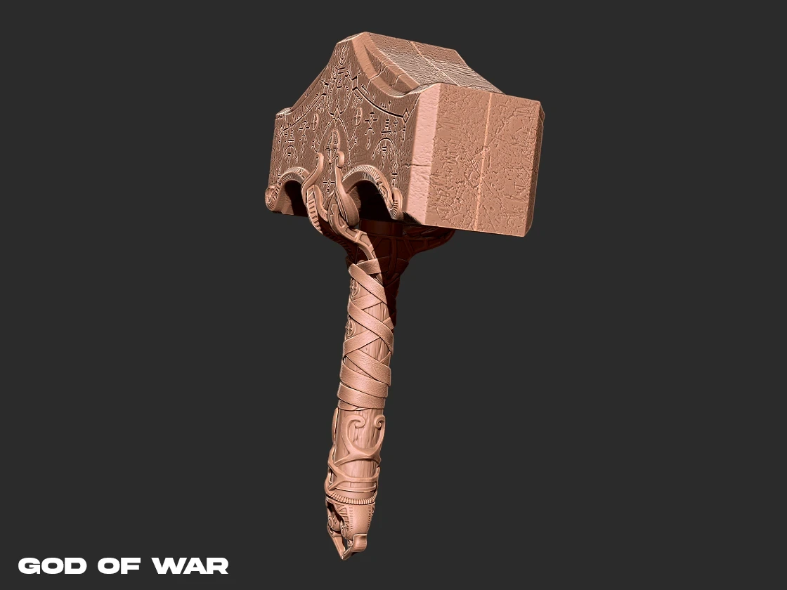 Mjolnir God of war 3D print model - FlippedNormals