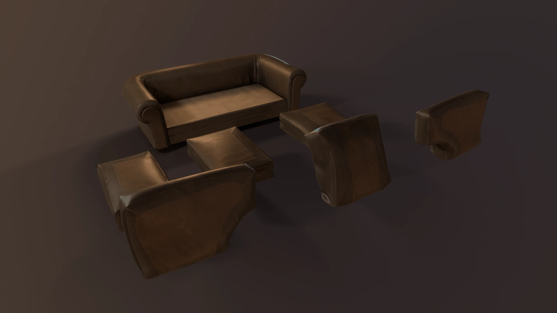 Old Couch - PBR Model - FlippedNormals
