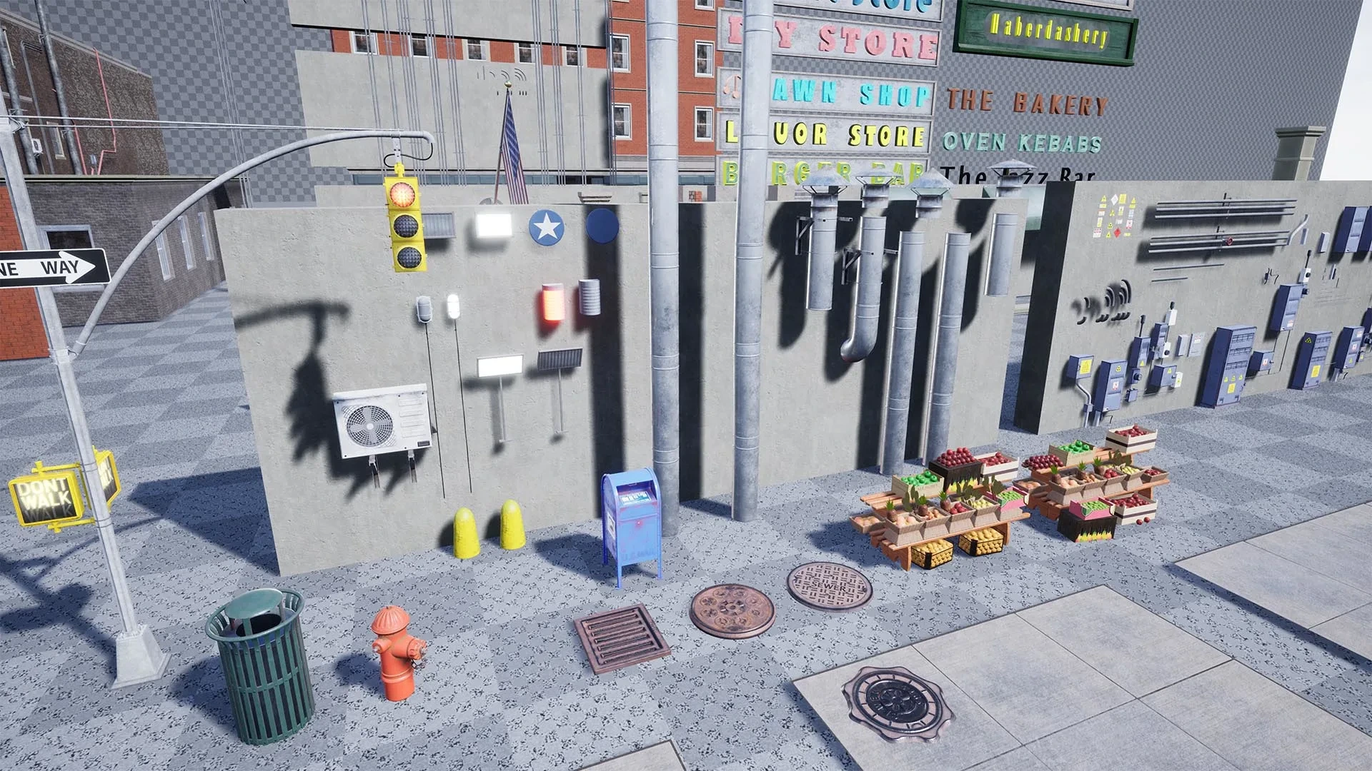Urban City Shops, Modular Asset - FlippedNormals