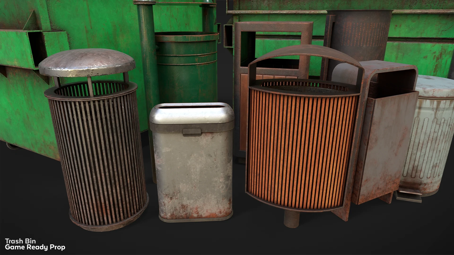Trash Bin Game Ready Prop - FlippedNormals