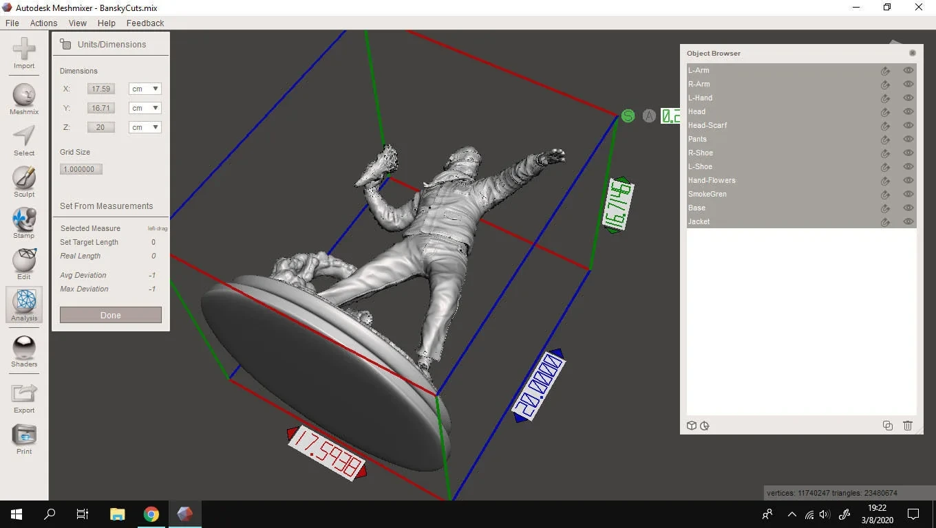 Banksy Rioter STL Statue for 3D - FlippedNormals