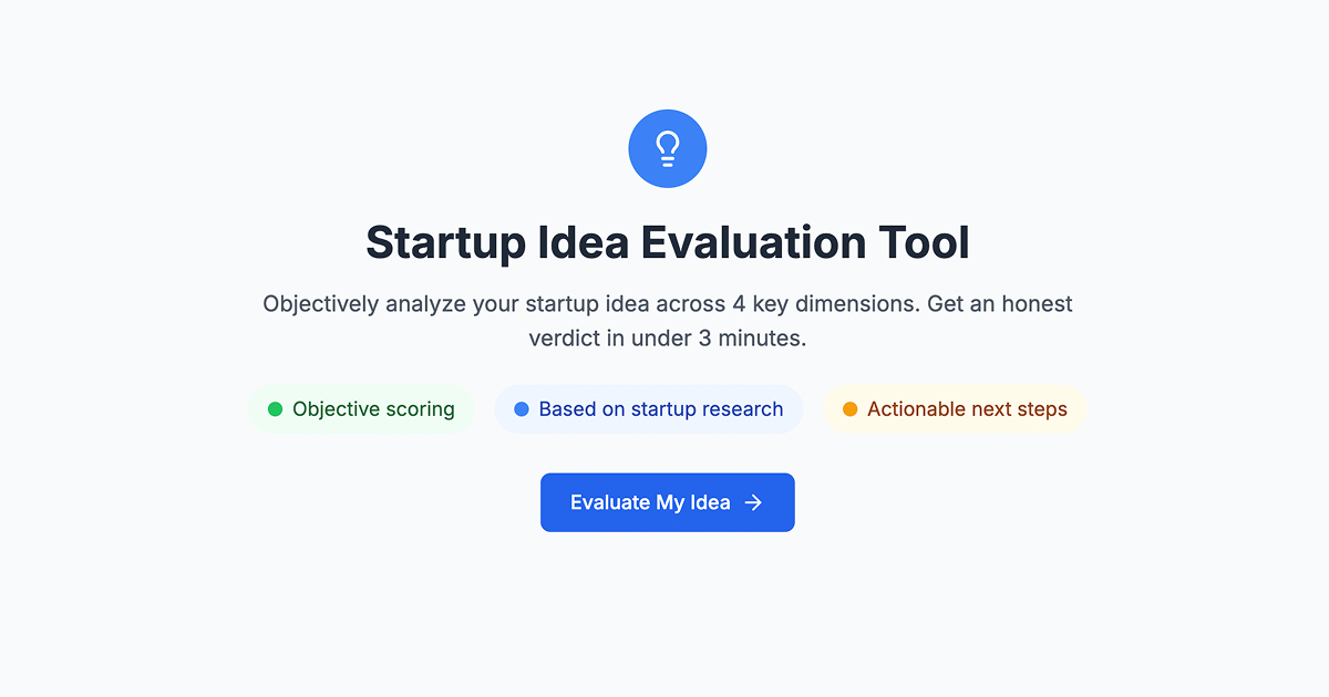 Startup Idea Evaluation Tool