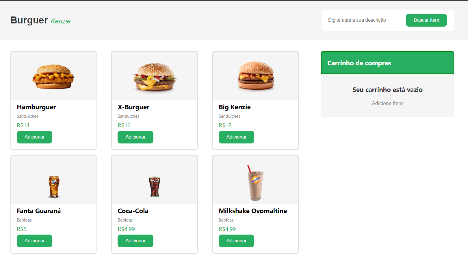 GitHub - Lucas-Vinicius-Rodrigues-e-Silva/KenzieBurguer: Hungry? Chose your combo and enjoy!