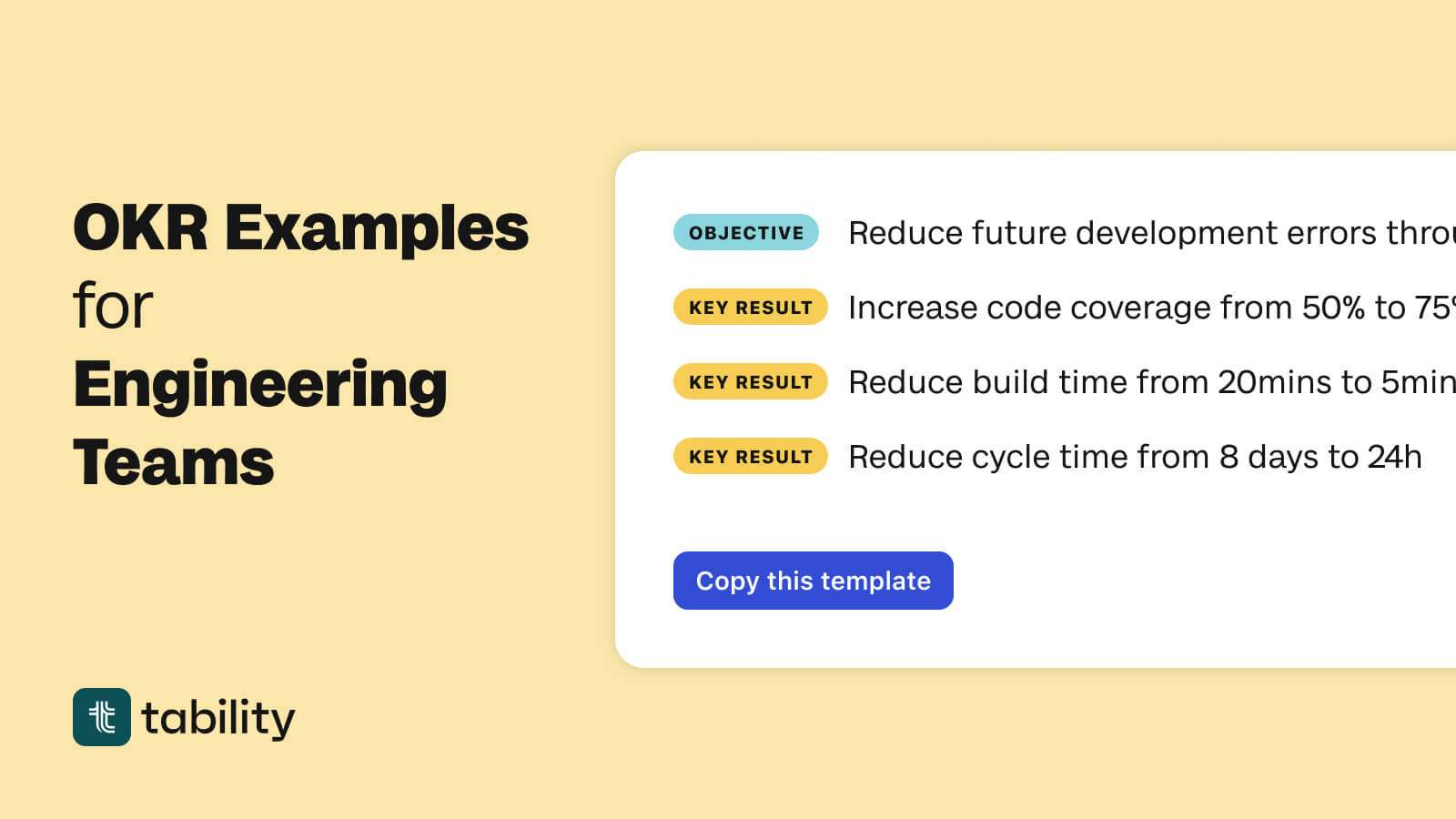 OKRs Examples for Engineering Teams | Tability