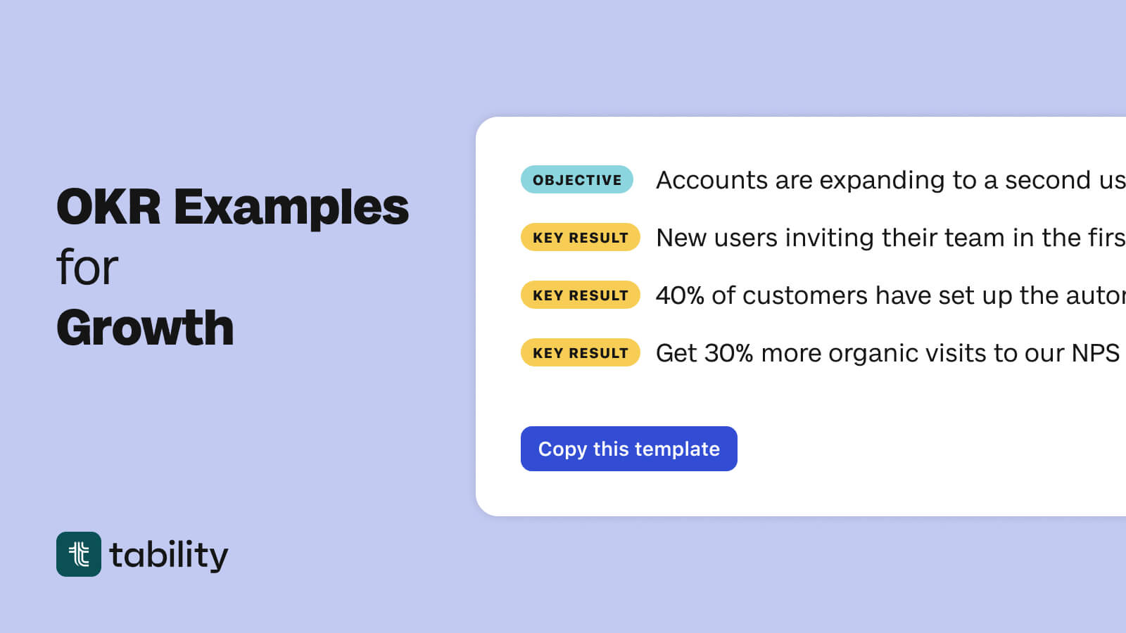 Simple OKRs Examples for Growth Teams - Tability