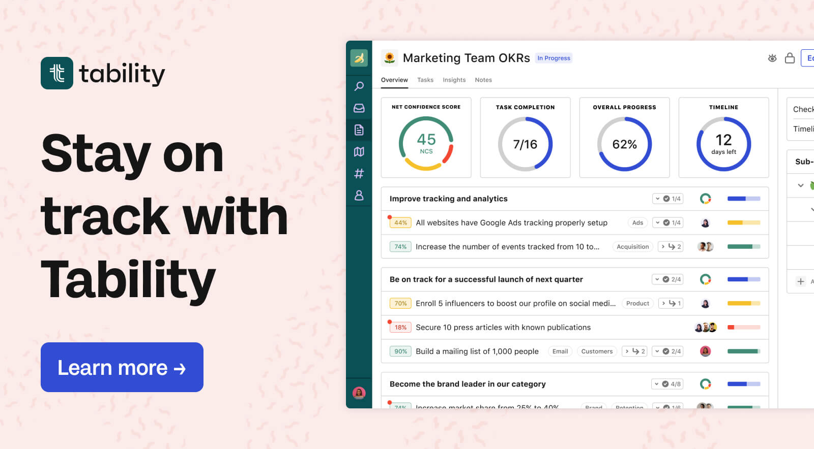 Goal Tracking | Tability