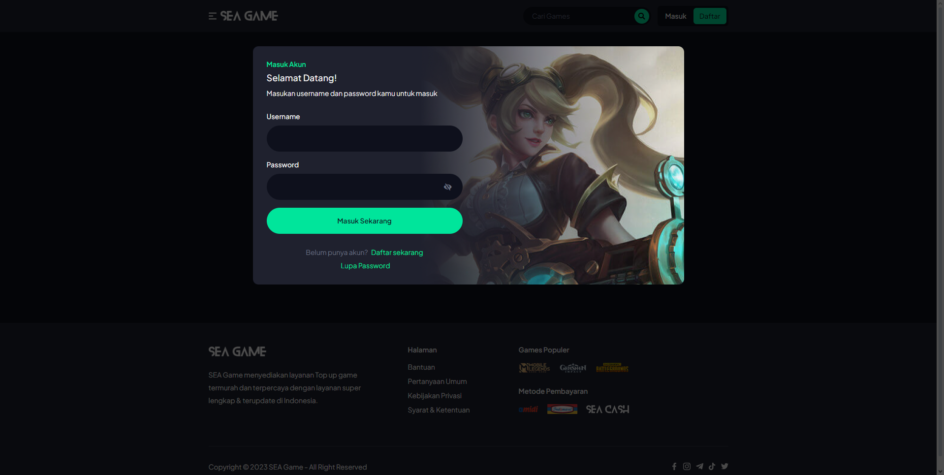Login Sebagai Member - App Enivay