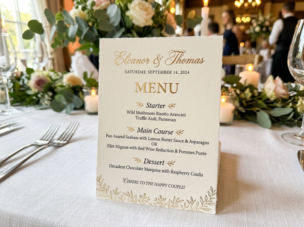 Wedding Menu Cards: Designing for Reception Elegance - Complete Guide ...