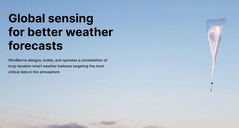 世界最大の大気センシング・システムと最も正確なAI気象モデルを提供する"WindBorne Systems"がSeries Aで$15Mを調達
