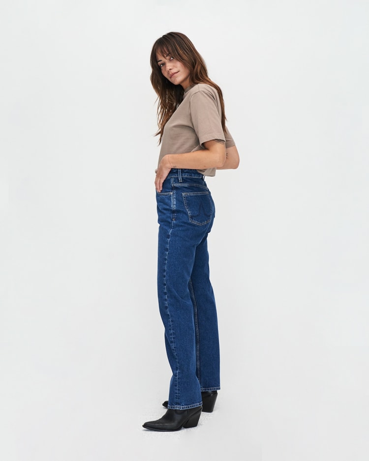 Women's straight leg jeans dark blue - sustainable | Kuyichi