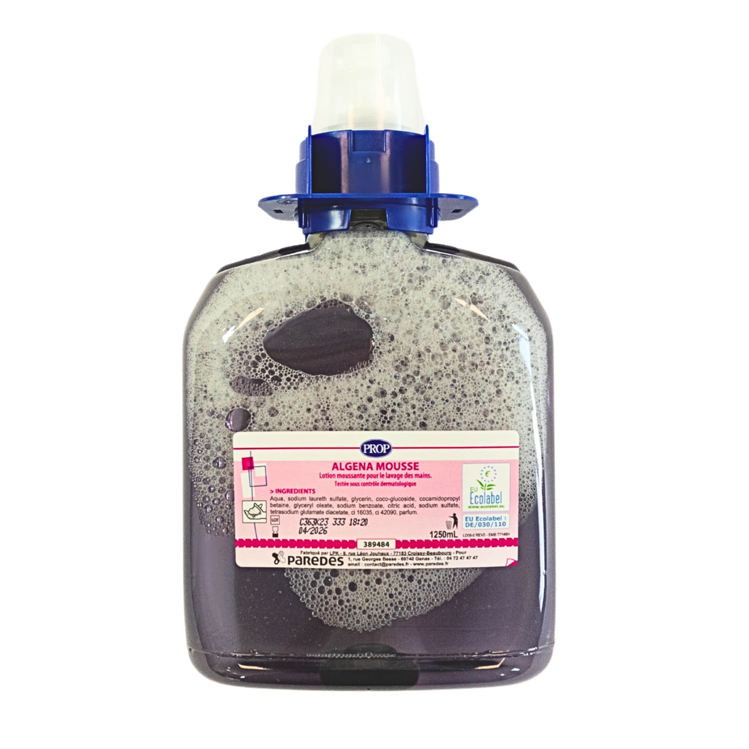 Recharge mousse lavante parfumée Algena PROP Ecolabel 1250ml - PAREDES