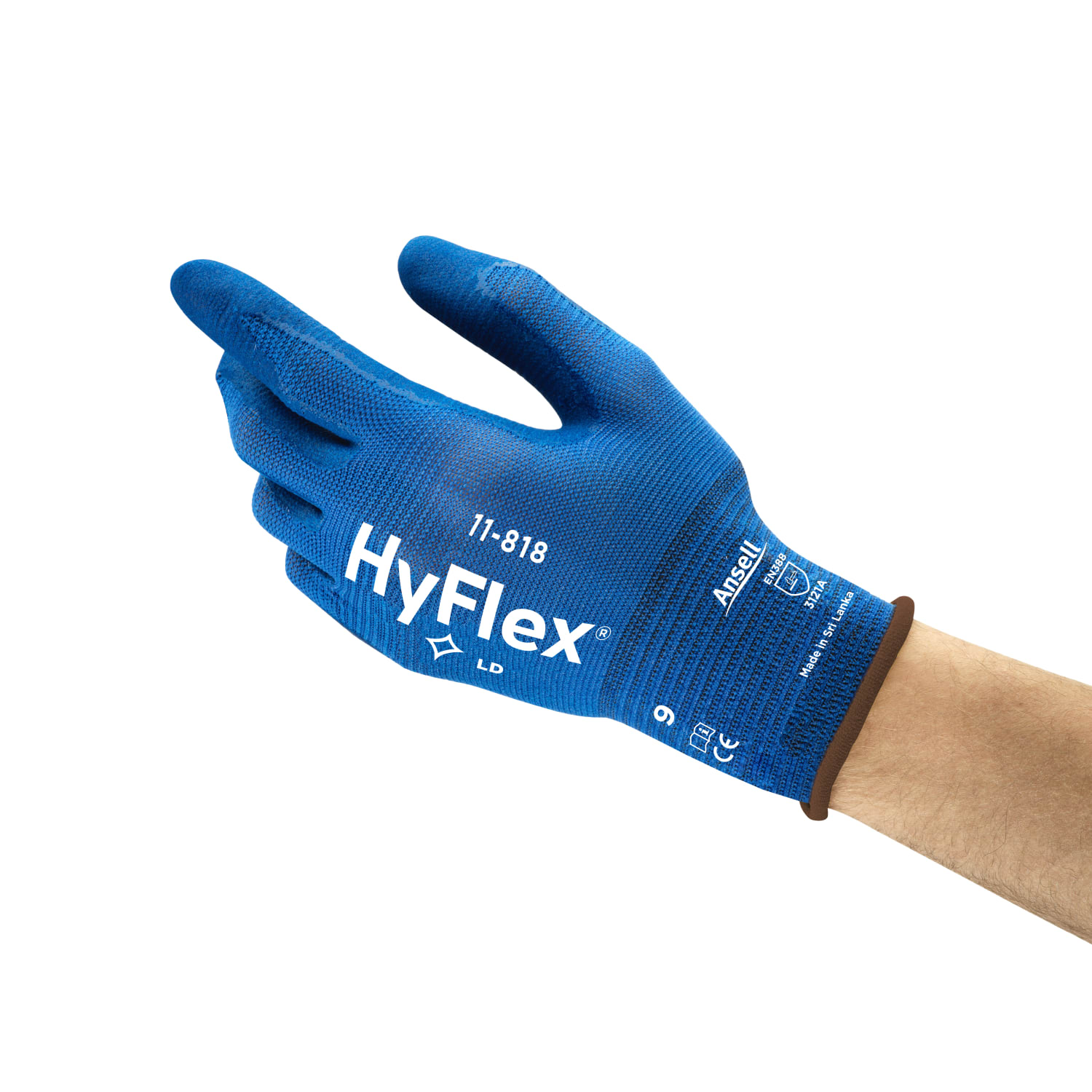Gant de protection anti-coupure Ansell HyFlex 11-818 enduction mousse nitrile taille 9 | Paredes