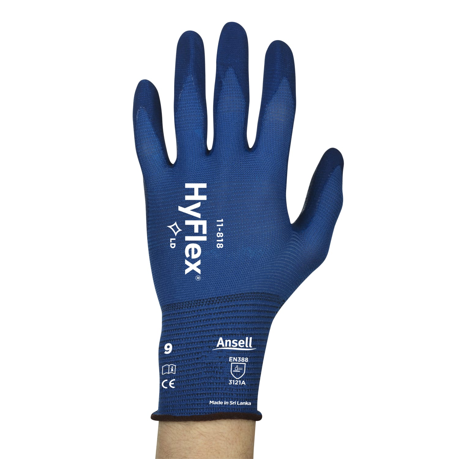 Gant de protection anti-coupure Ansell HyFlex 11-818 enduction mousse nitrile taille 9 | Paredes