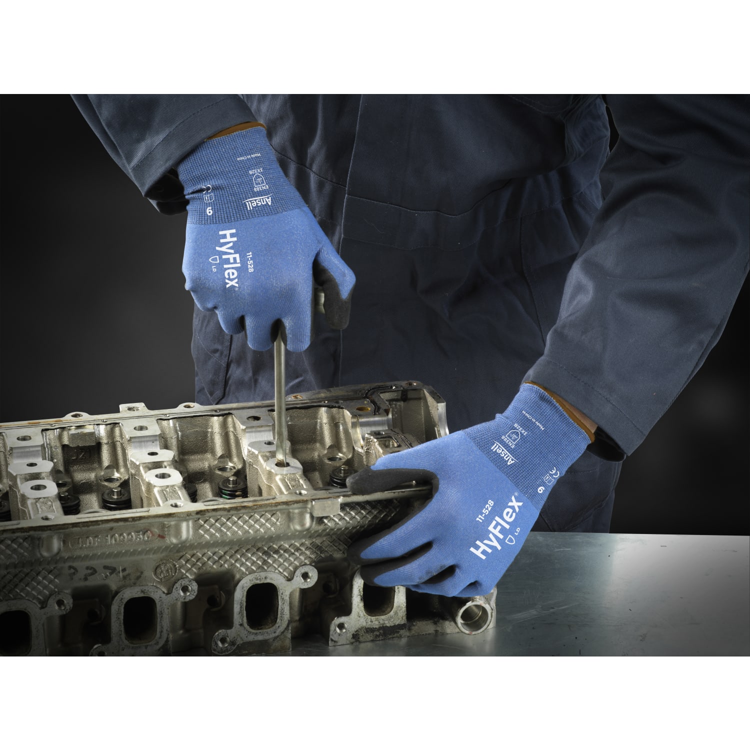 Gant de protection anti-coupure Ansell HyFlex 11-528 enduction nitrile taille 10 - PAREDES