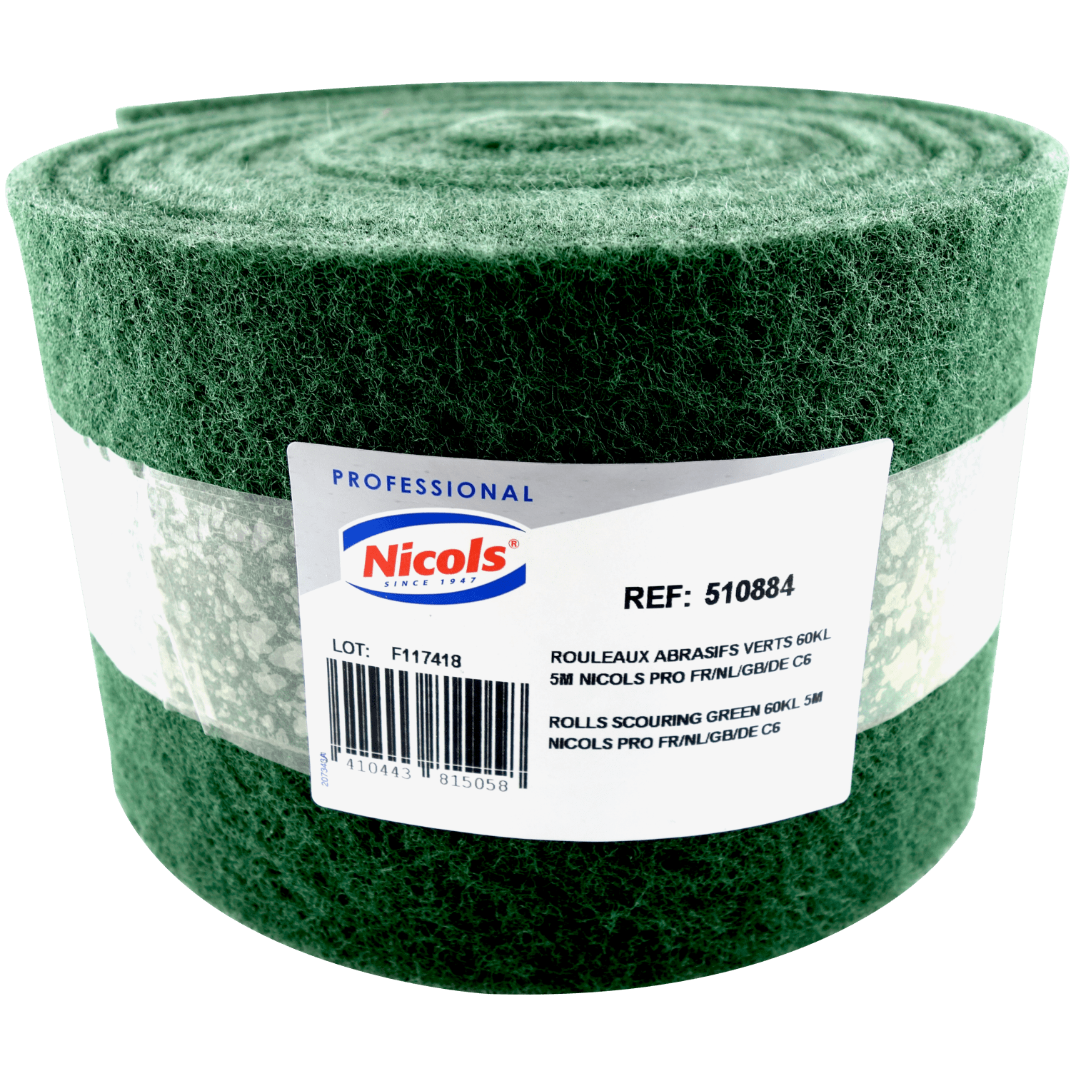 Rouleau abrasif vert 5m x 14cm - PAREDES
