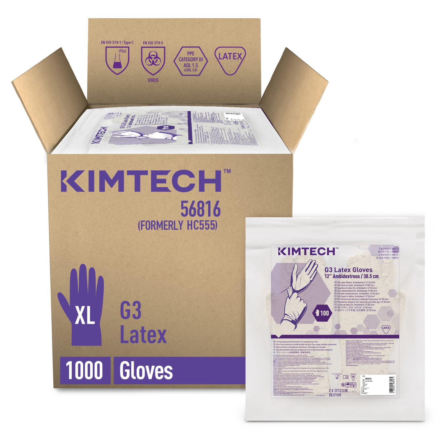 Gant de protection chimique latex Kimtech Pure G3 taille XL | Paredes