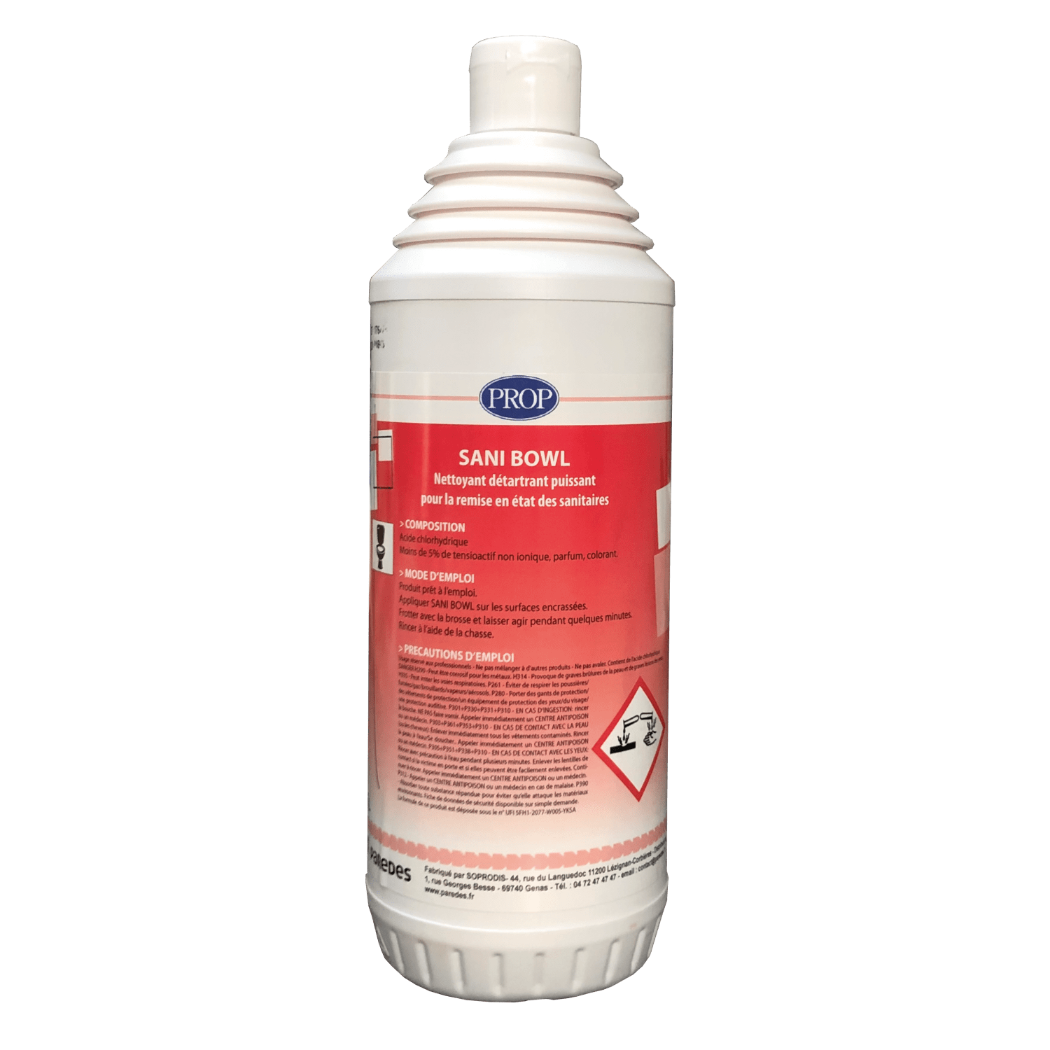 Nettoyant détartrant PROP Sani Bowl flacon de 1L | Paredes