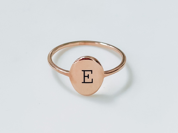Oval Initial Ring - Plain Font - Tora Grace