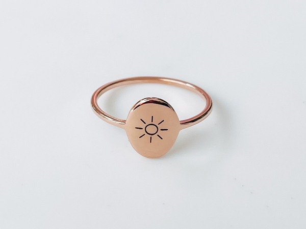 Oval Signet Ring - Happiness - Tora Grace