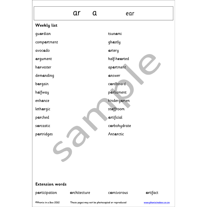 Grade 6 Phonic Workbook - Phonix In A Box